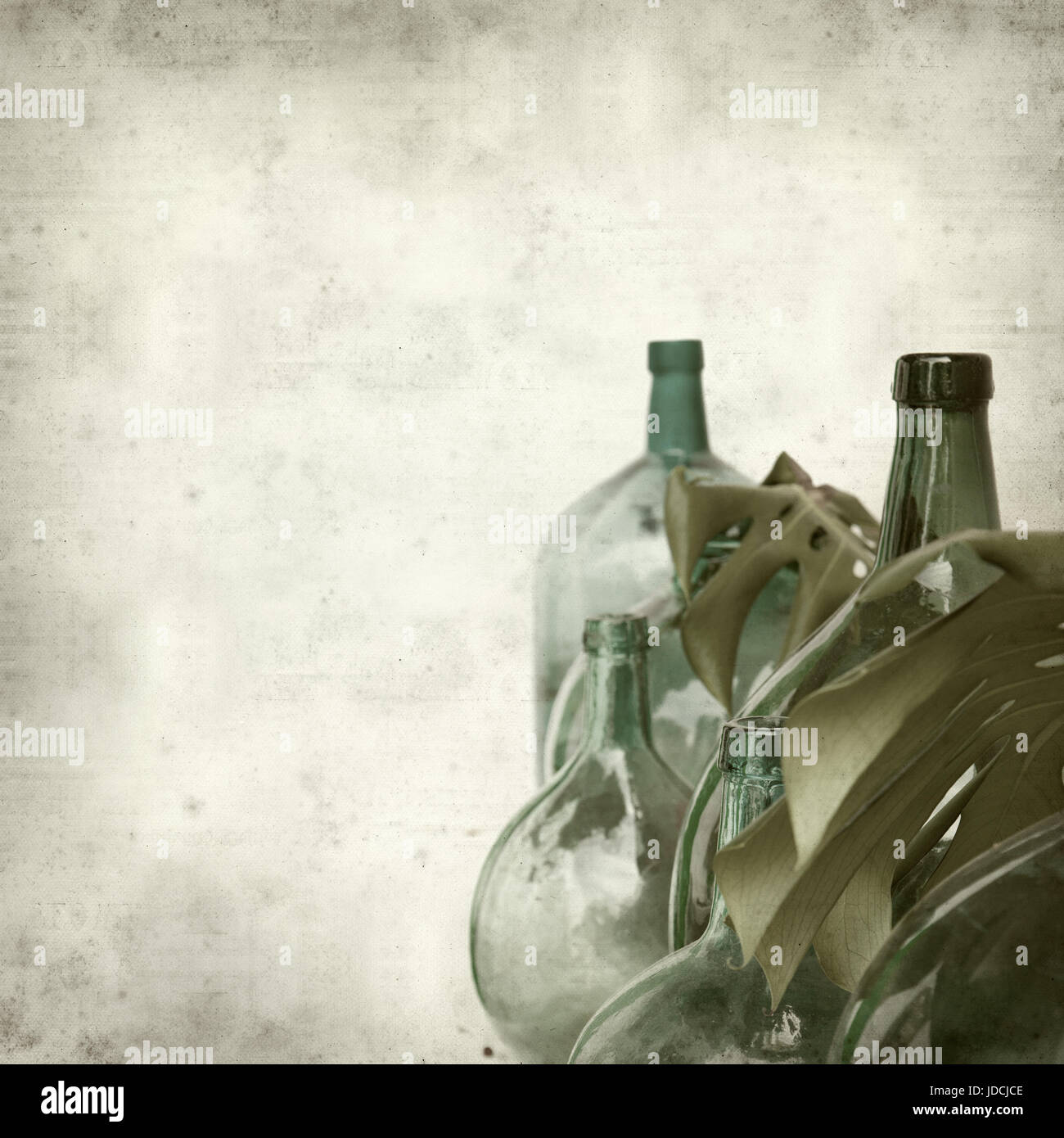 textured old paper background with vintage garden design Stock Photo ...