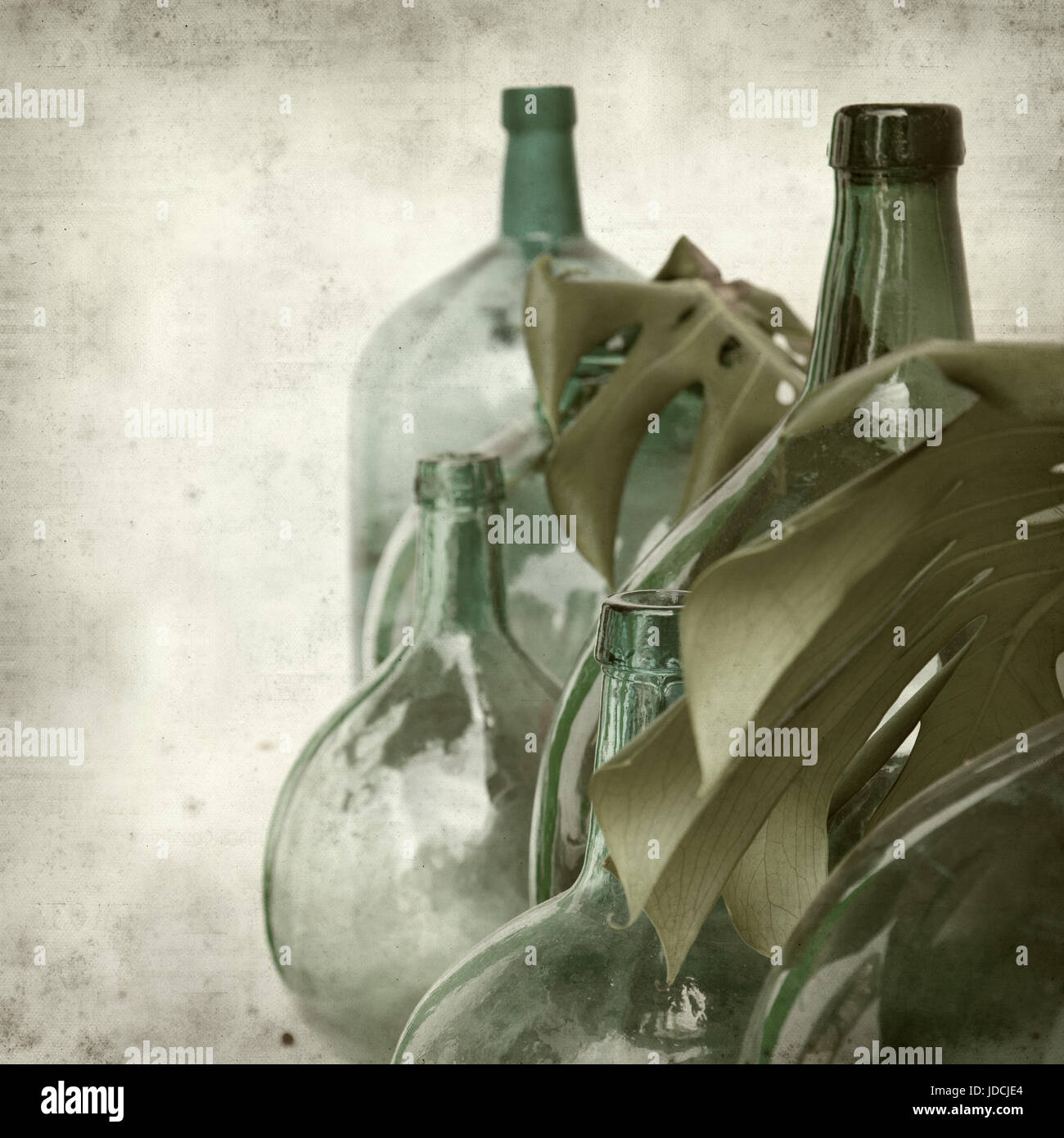 textured old paper background with vintage garden design Stock Photo ...