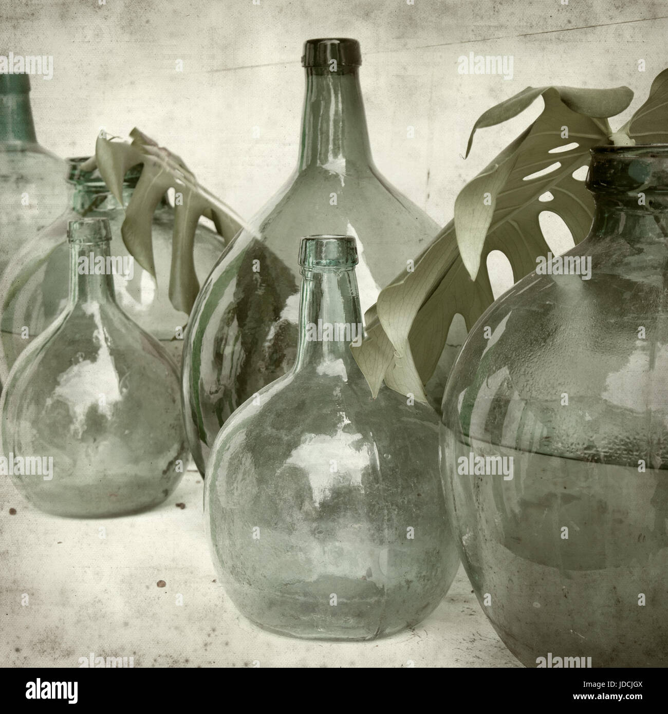 textured old paper background with vintage garden design Stock Photo ...