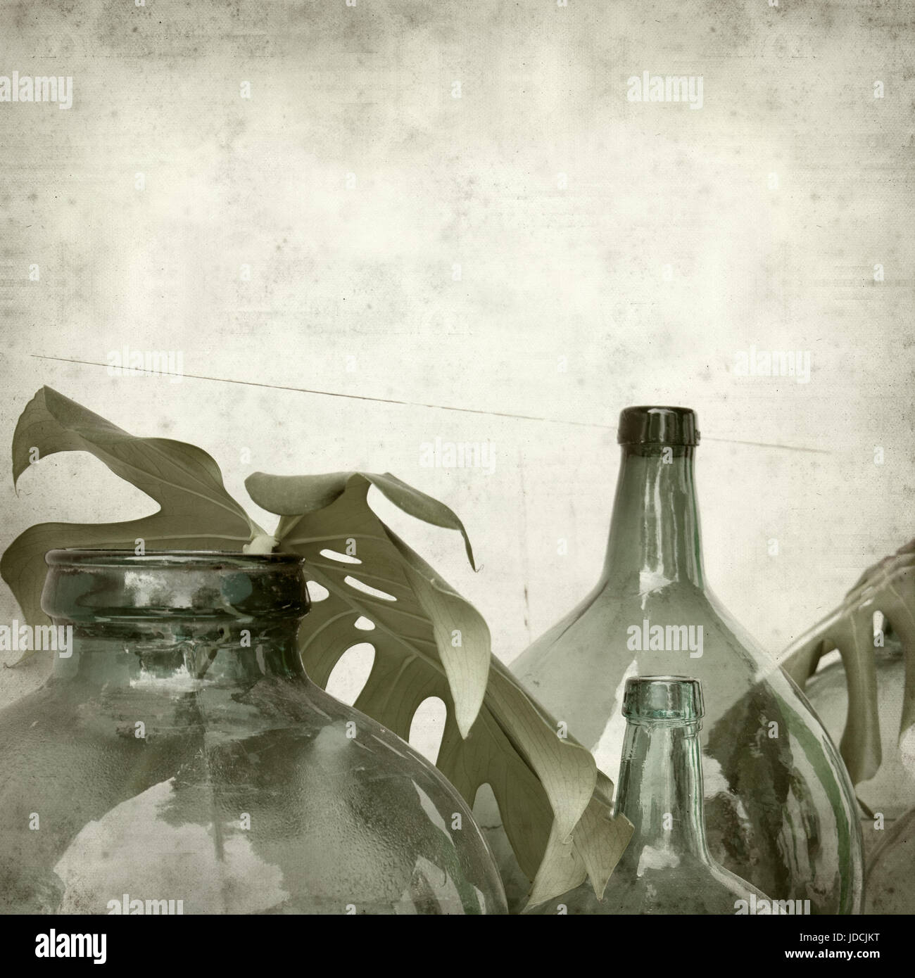 textured old paper background with vintage garden design Stock Photo ...