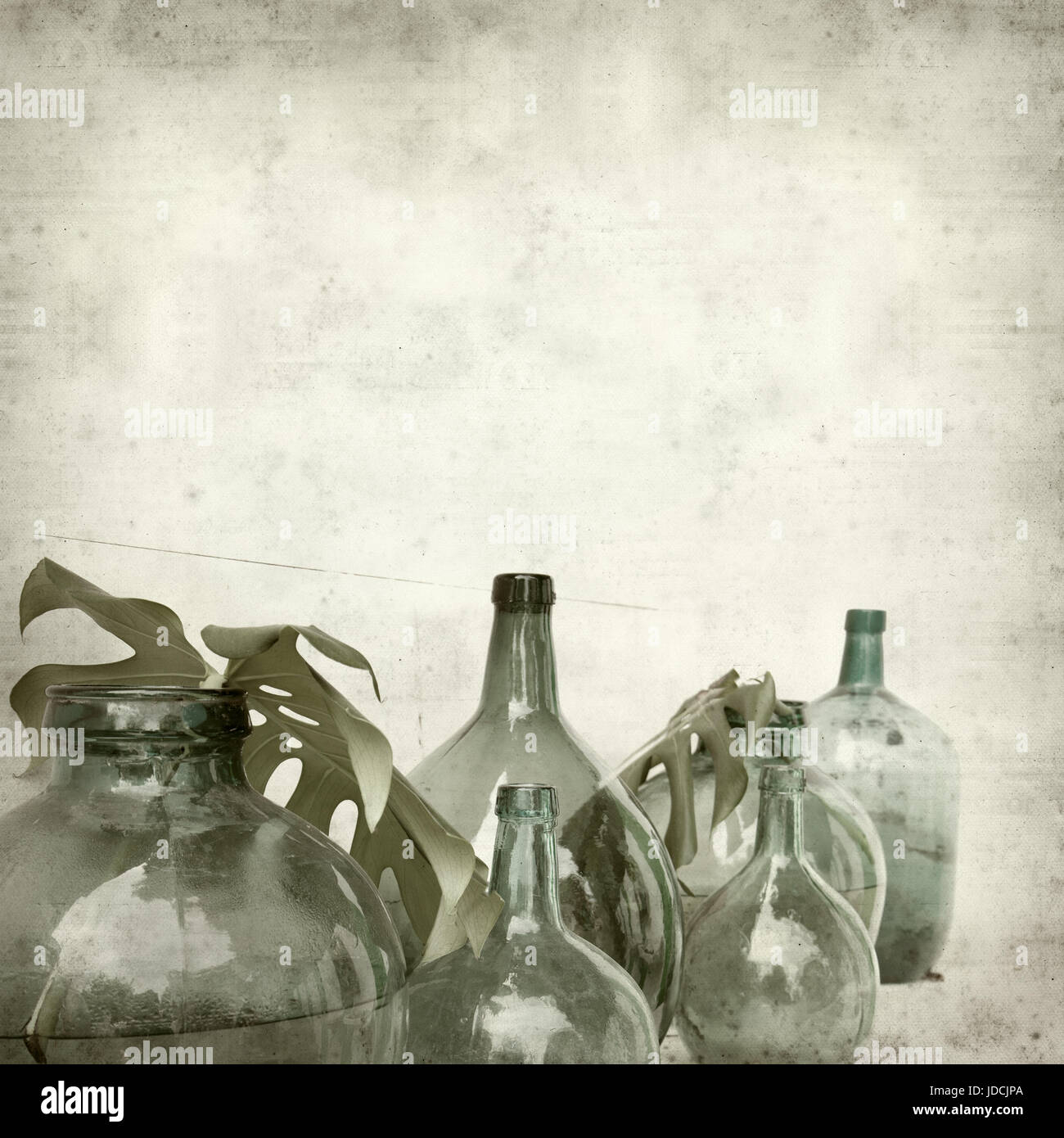 textured old paper background with vintage garden design Stock Photo ...