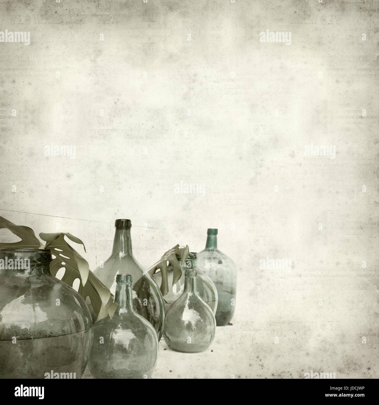 textured old paper background with vintage garden design Stock Photo ...