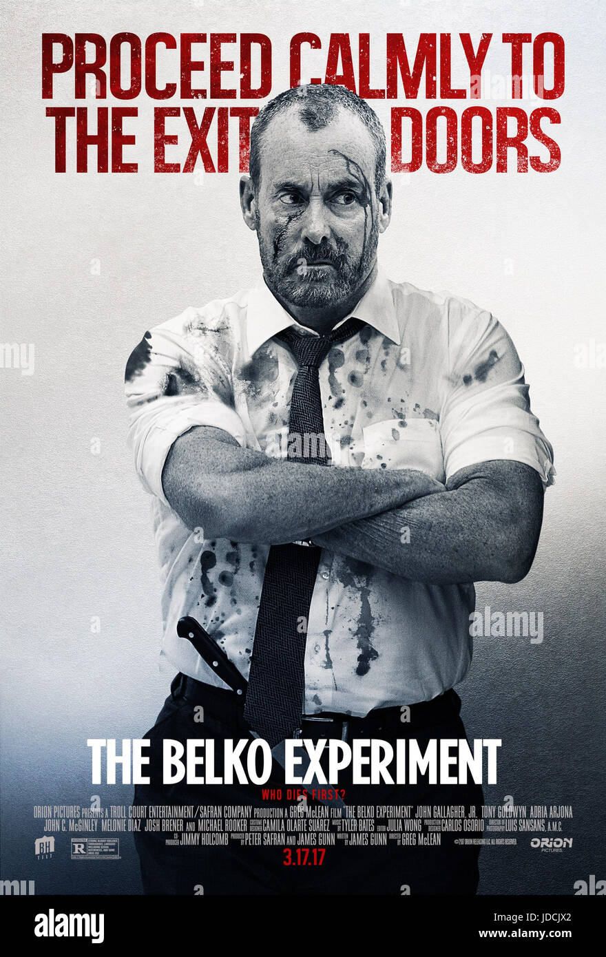 THE BELKO EXPERIMENT, US poster, John C. McGinley, 2016. © Orion ...