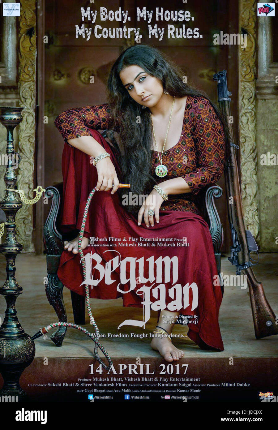 BEGUM JAAN, Indian poster, Vidya Balan, 2017. © White Hill Production ...