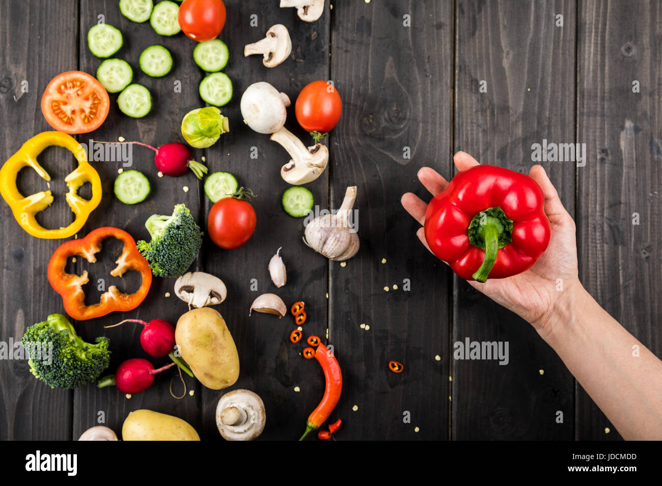 Hand holding fresh vegetables hi-res stock photography and images - Alamy
