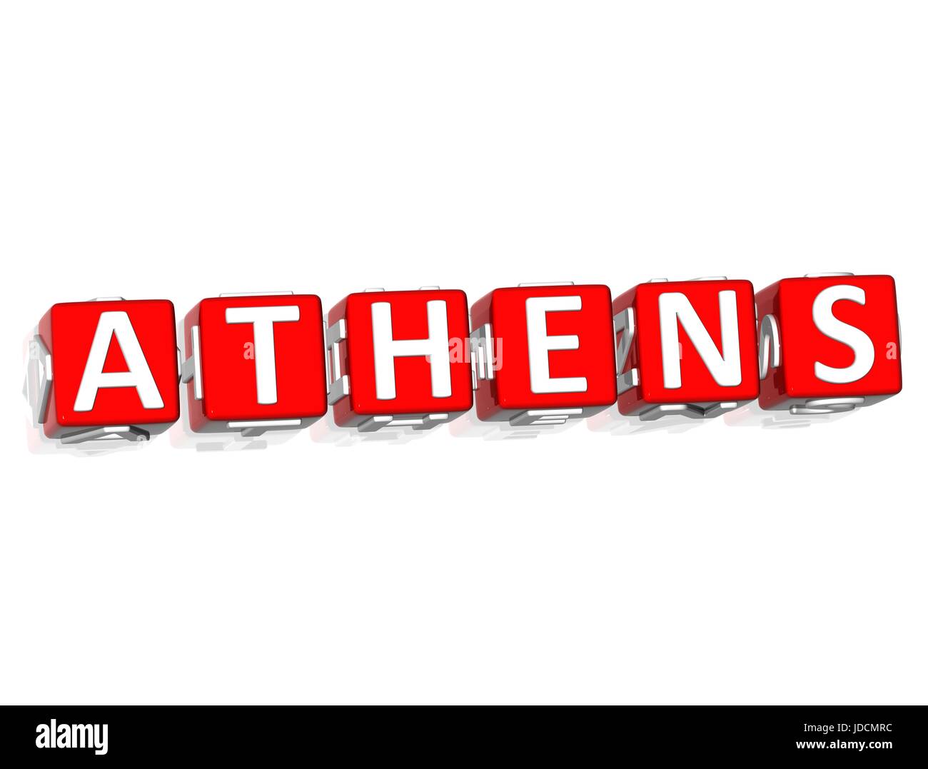 3D Athens Block text on white background Stock Photo - Alamy