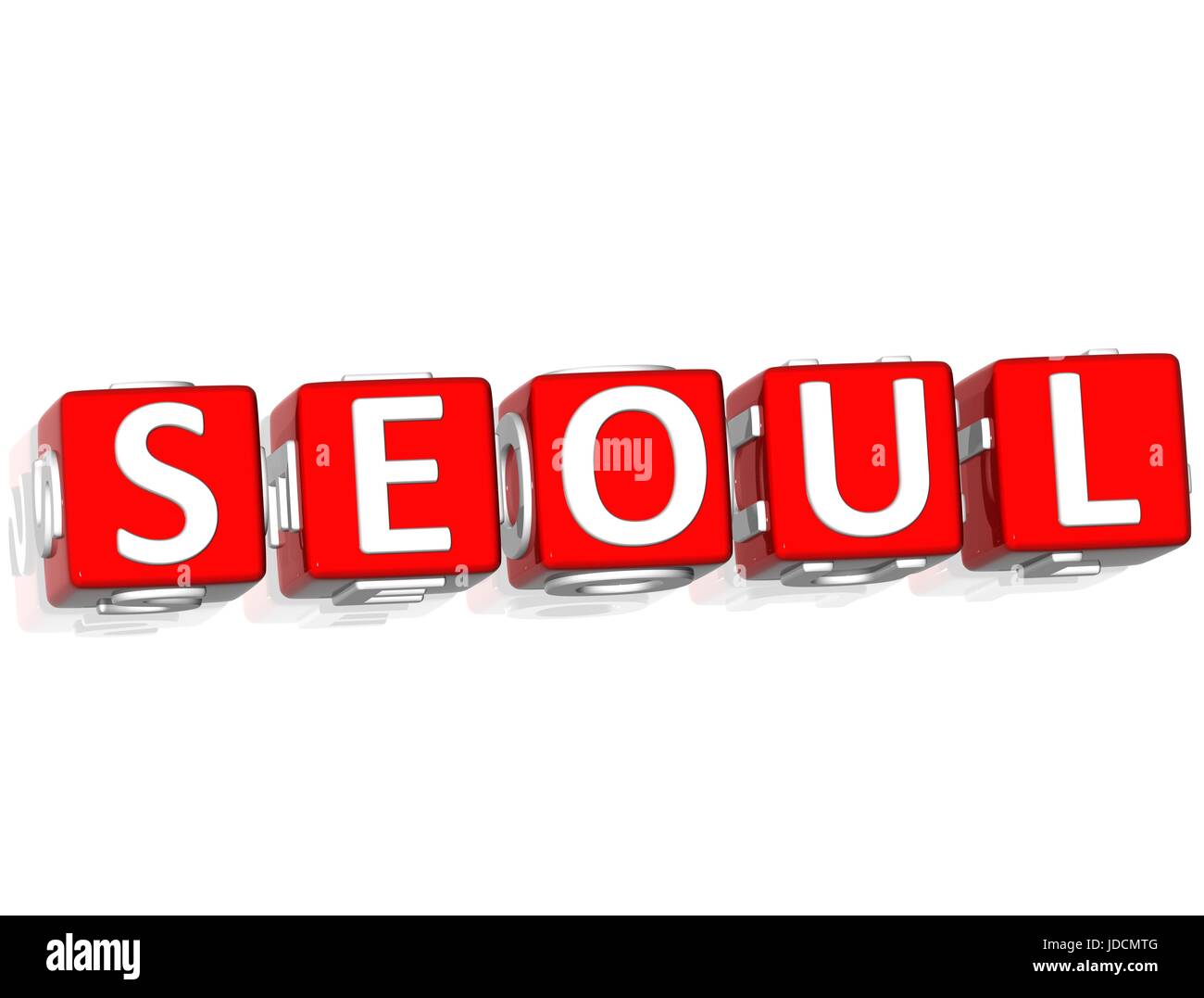 3D Seoul South Korea Block text on white background Stock Photo - Alamy