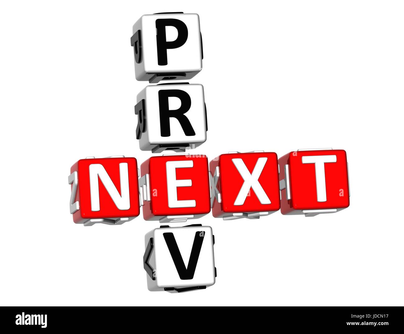 3D Prev Next Crossword on white background Stock Photo - Alamy