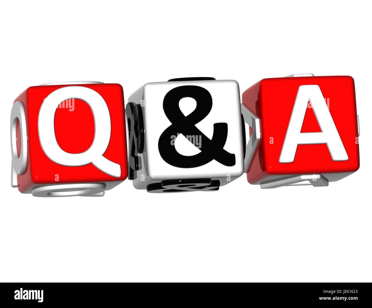 3D Question & Answer on white background Stock Photo - Alamy