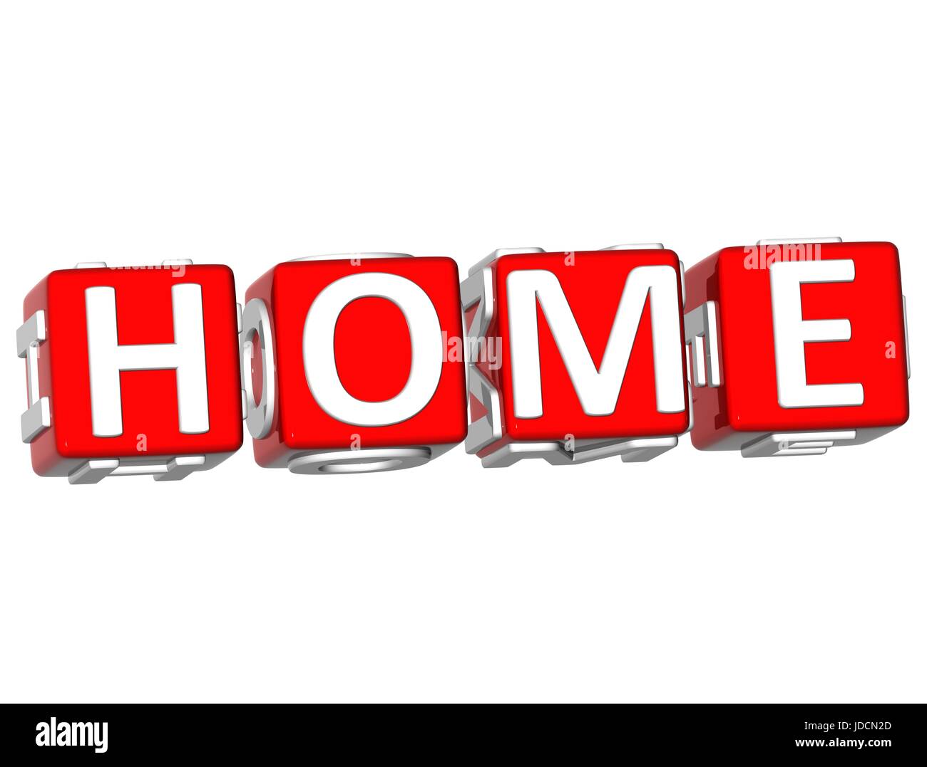 3D Home Cube text on white background Stock Photo - Alamy