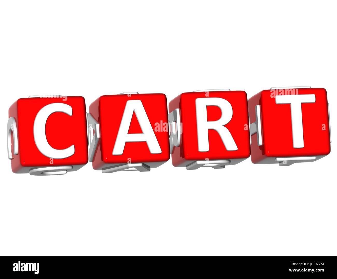 3D Cart Cube text on white background Stock Photo - Alamy