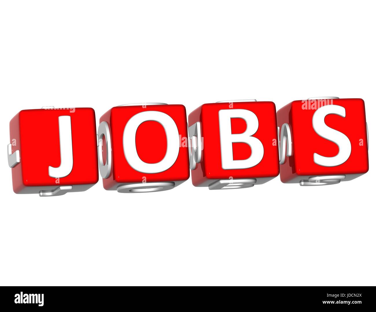 3D Jobs Cube text on white background Stock Photo - Alamy