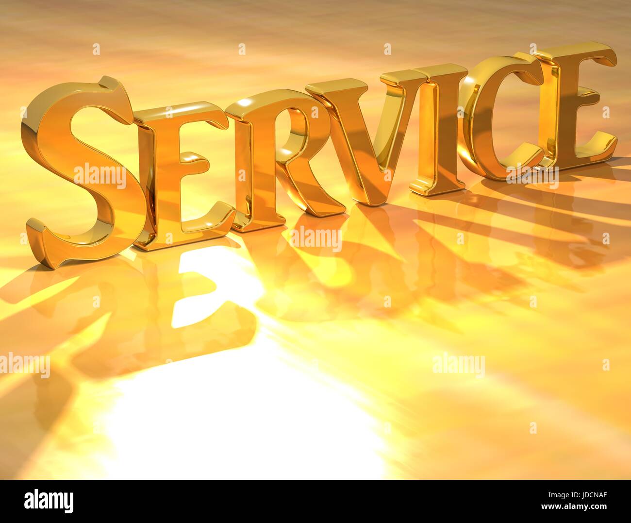 3D Service Gold text over yellow background Stock Photo - Alamy
