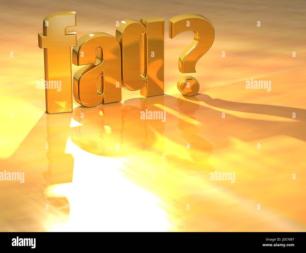 3D Faq? Gold text over yellow background Stock Photo - Alamy