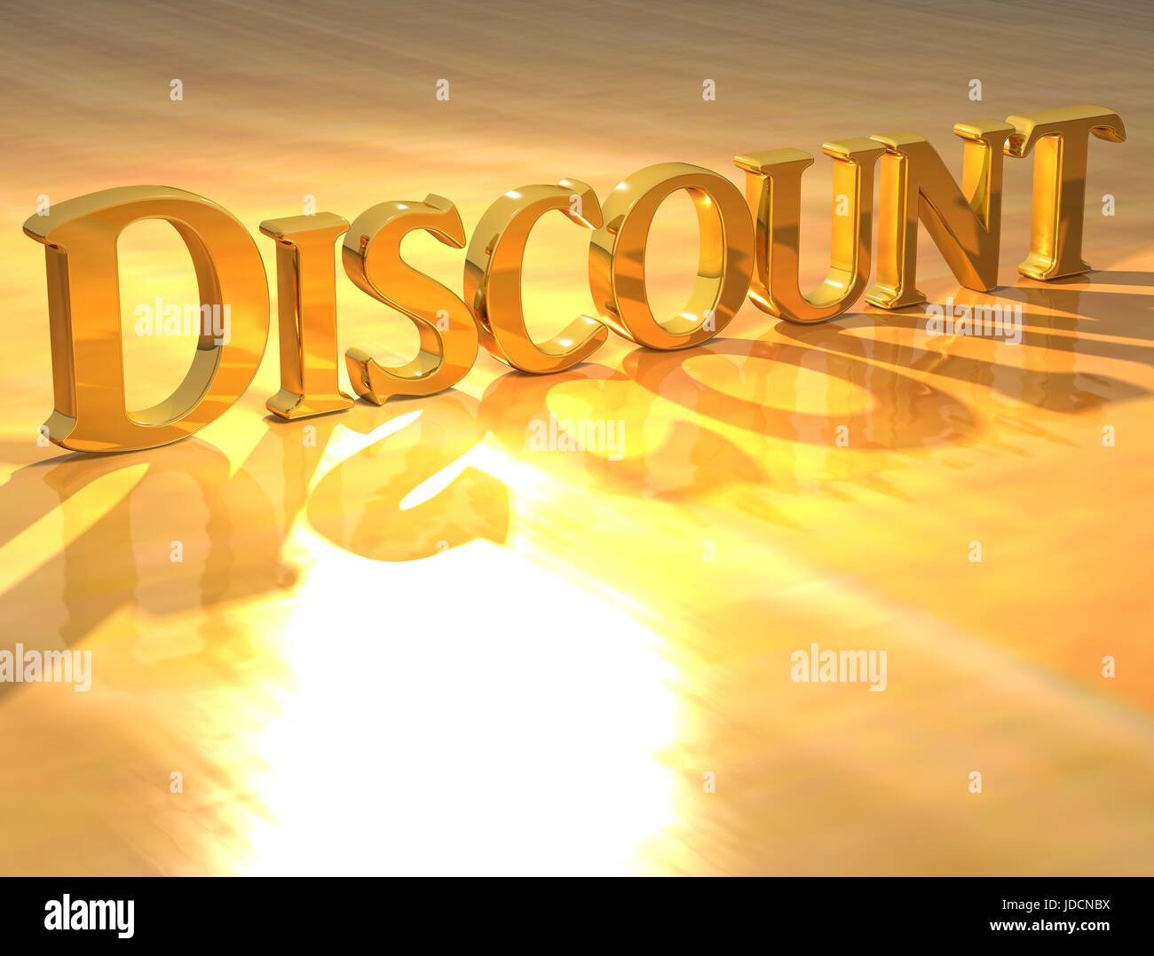 3D Discount Gold text over yellow background Stock Photo - Alamy