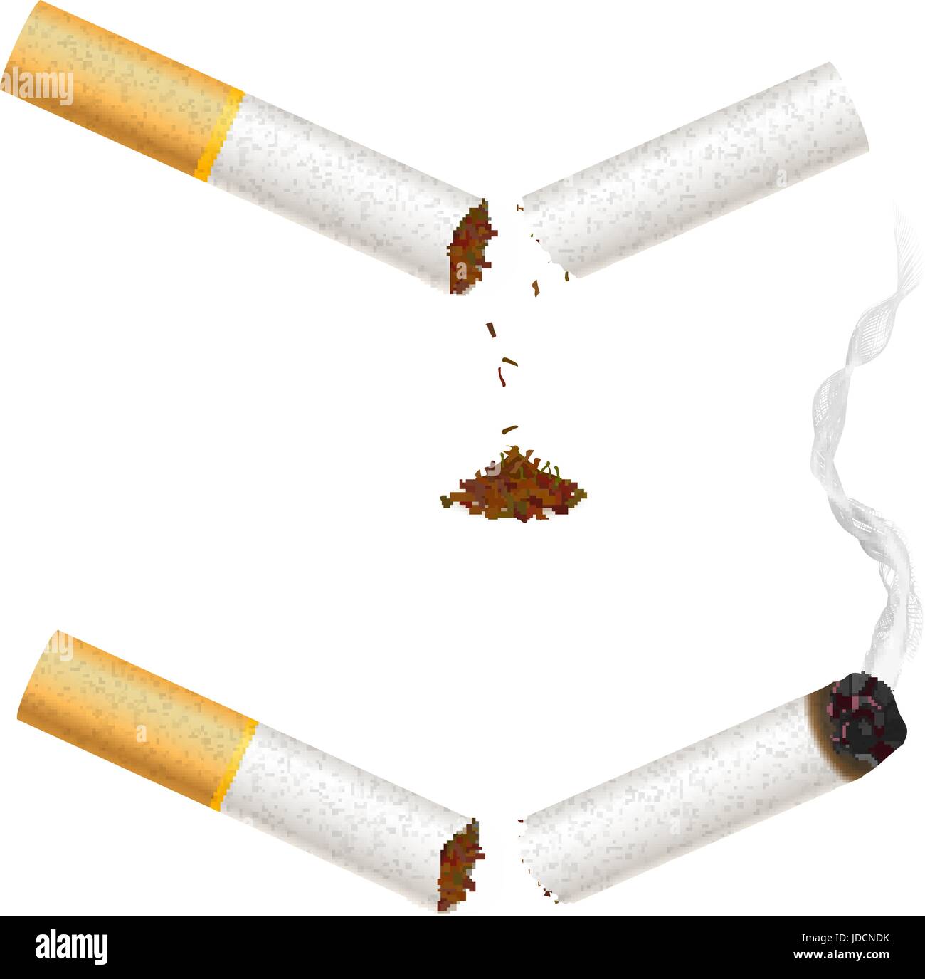 Broken realistic cigarette. Quit smoking conception illustration Stock ...