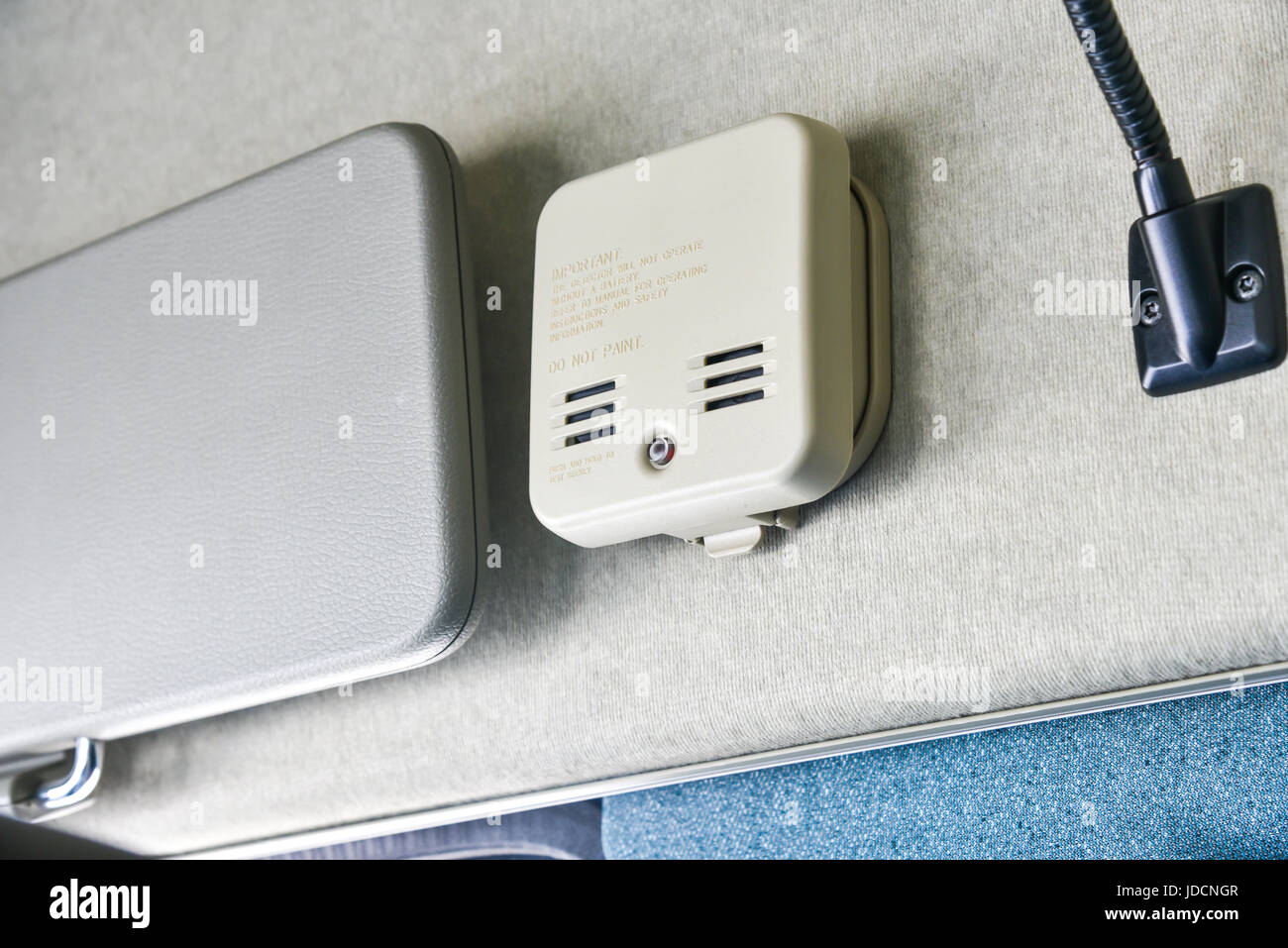 Smoke detector in lorry cab for safety reason when driver sleep in bed ...