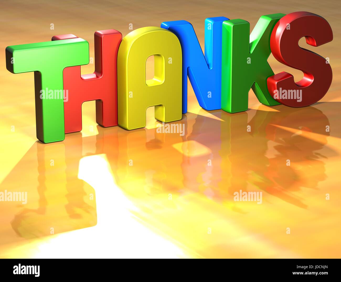 Word Thanks on yellow background (high resolution 3D image Stock Photo ...