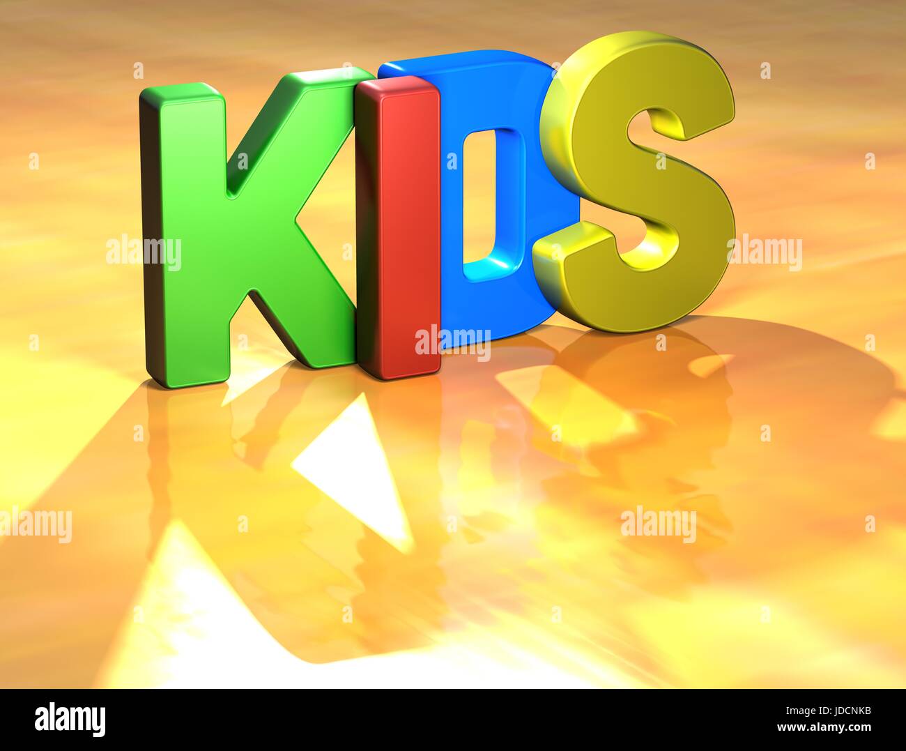 Word Kids on yellow background (high resolution 3D image Stock Photo ...