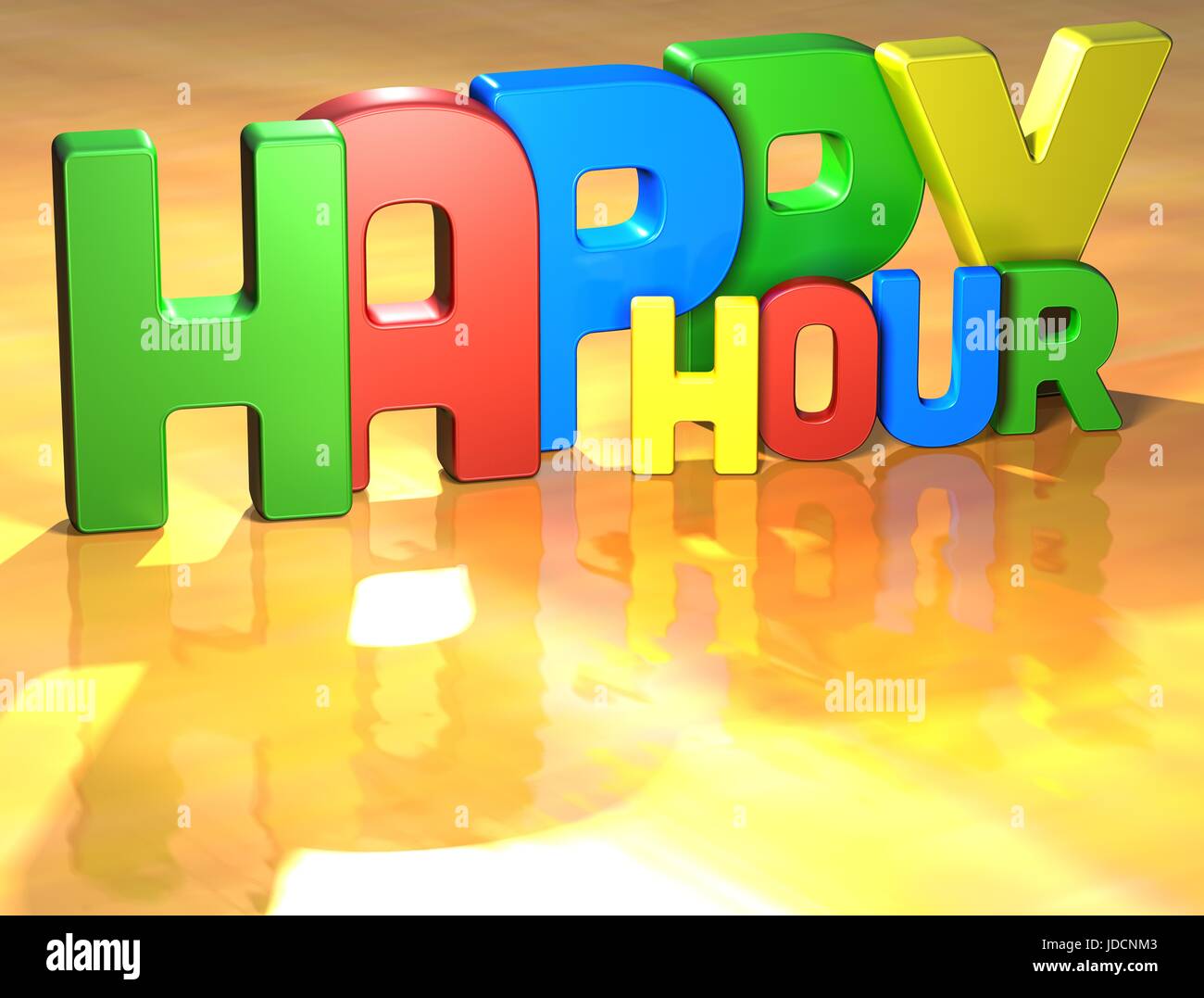 Word Happy Hour on yellow background (high resolution 3D image Stock ...