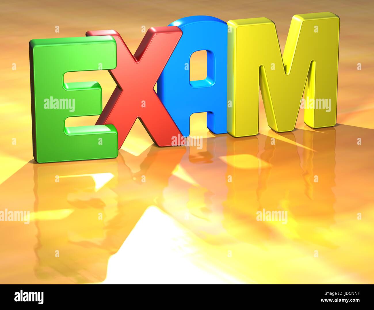 Word Exam on yellow background (higj resolution 3D image Stock Photo ...