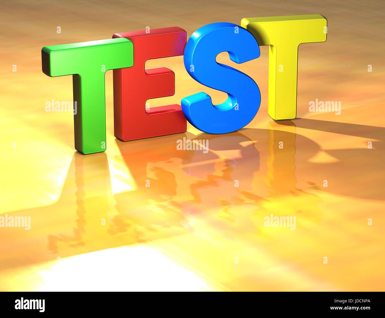 Word Test on yellow background (higj resolution 3D image Stock Photo ...