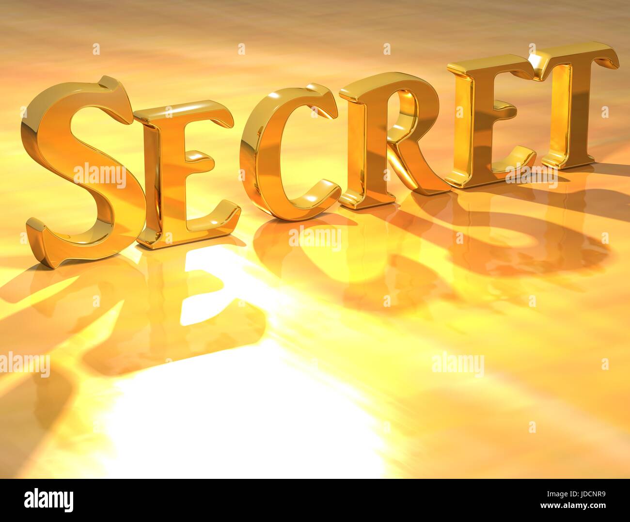 3D Secret Gold Text over yellow background Stock Photo - Alamy