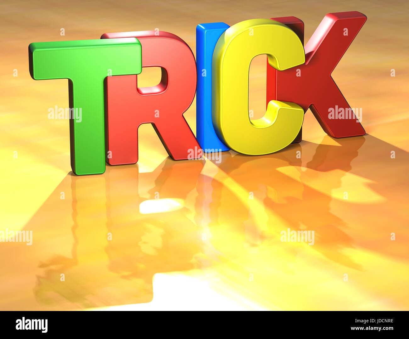 Word Trick on yellow background (high resolution 3D image Stock Photo ...