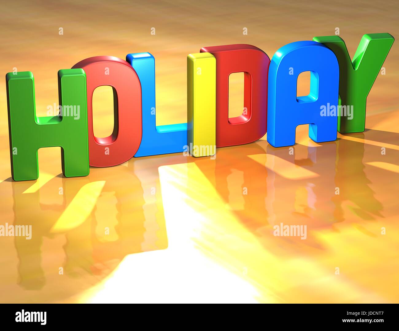 Word Holiday on yellow background (high resolution 3D image Stock Photo ...