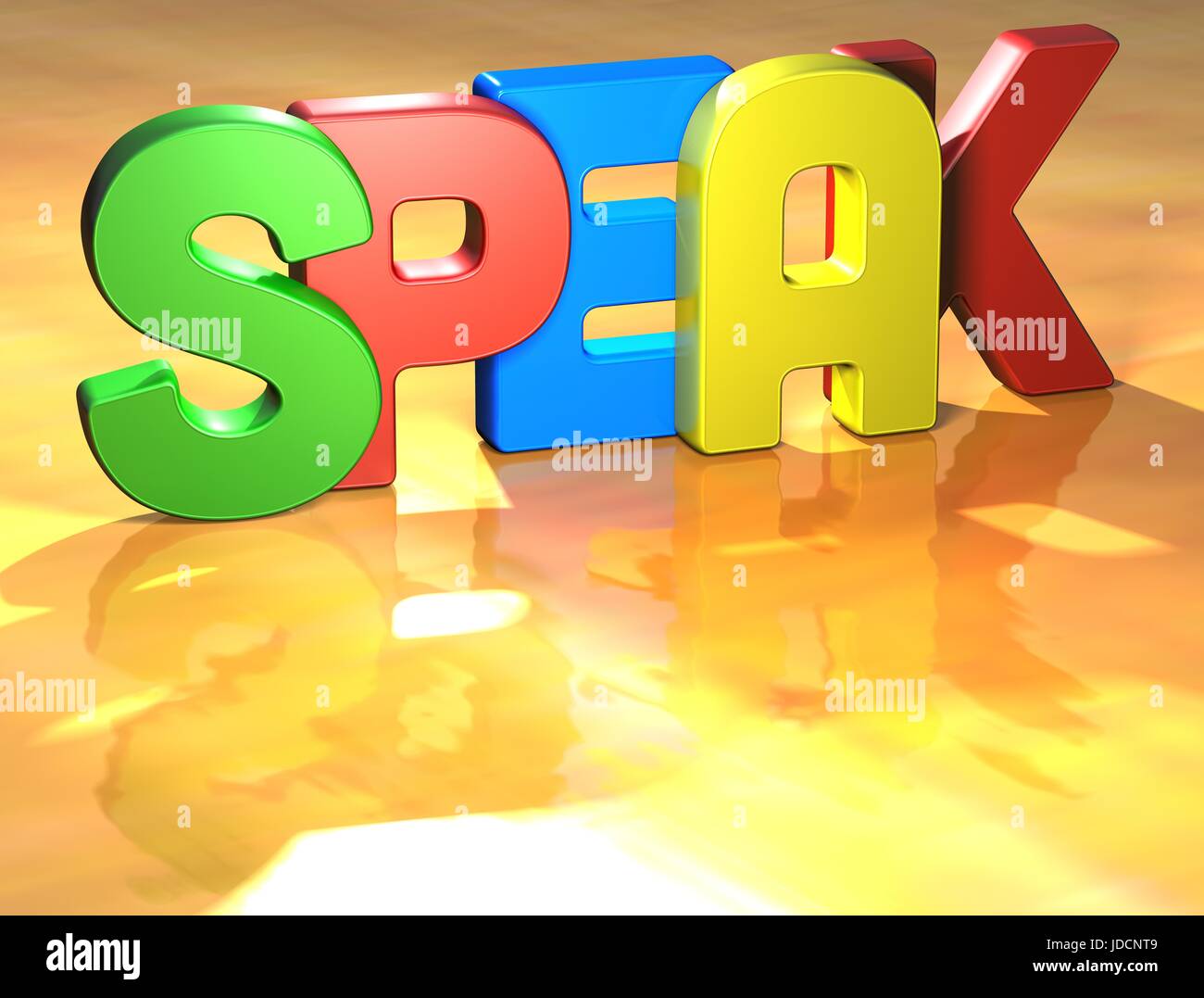 Word Speak on yellow background (high resolution 3D image Stock Photo ...