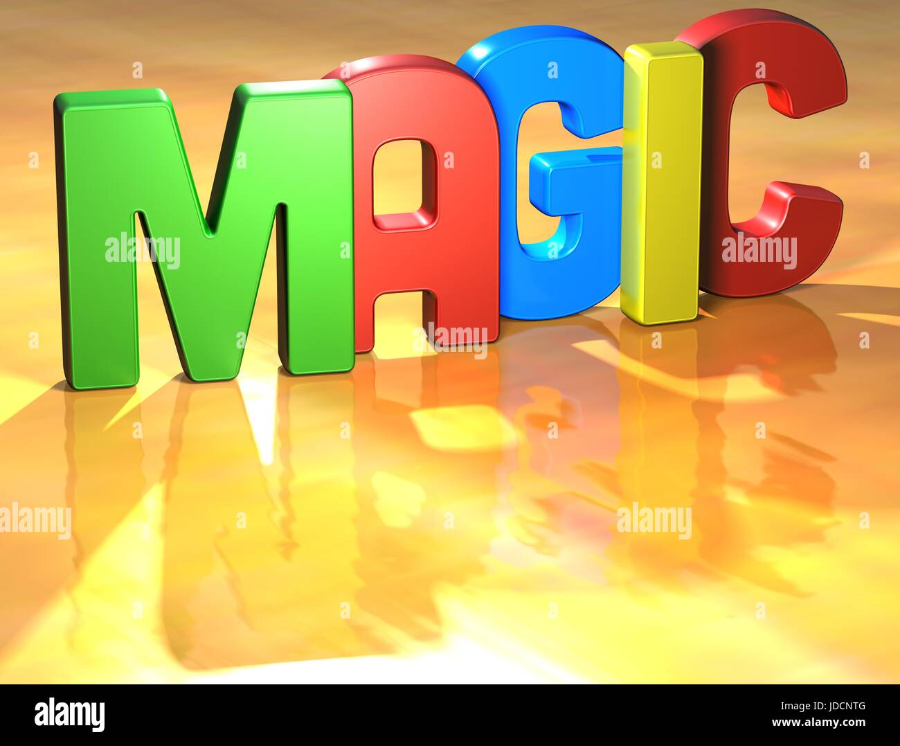 Word Magic on yellow background (high resolution 3D image Stock Photo ...