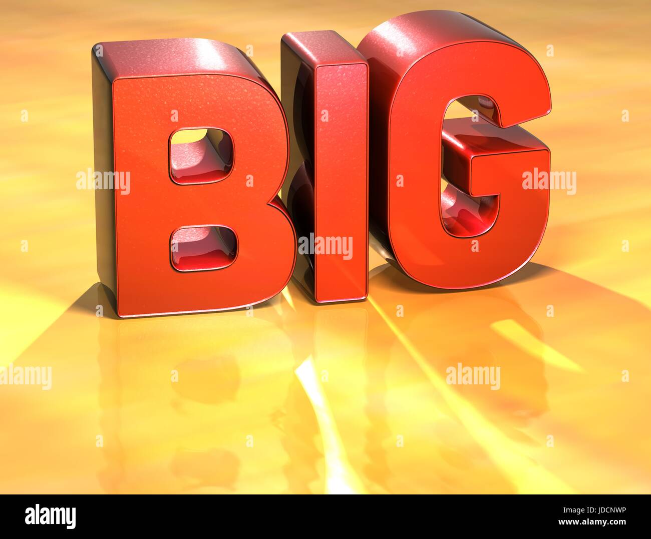 Word Big on yellow background (high resolution 3D image Stock Photo - Alamy