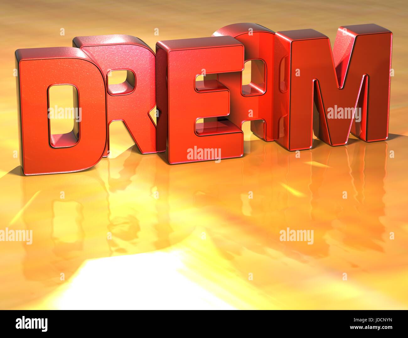 Word Dream on yellow background (high resolution 3D image Stock Photo ...