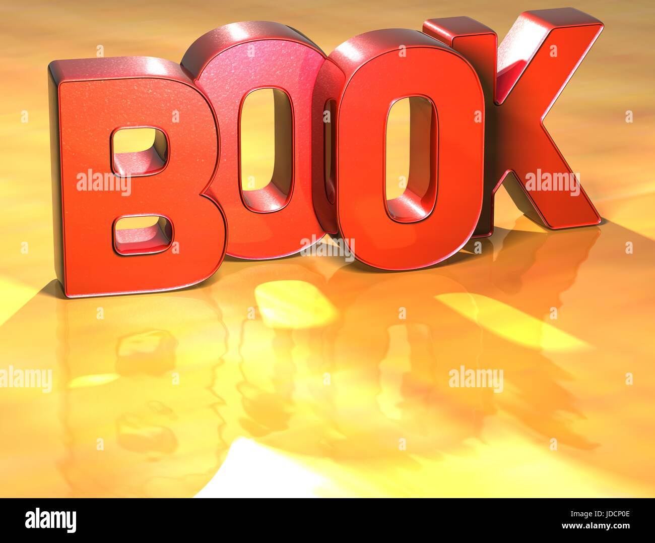 Word Book on yellow background (high resolution 3D image Stock Photo ...