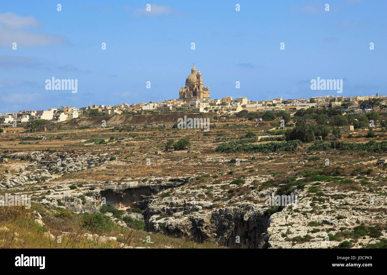 Rotunda domed roof of church of St John the Baptist, village of Xewkija ...