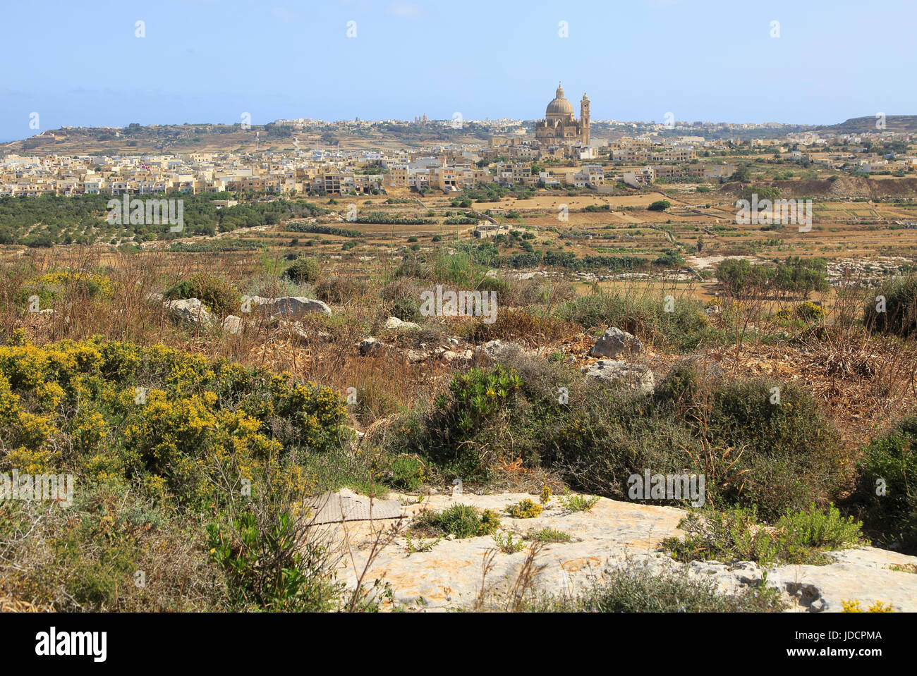 Rotunda domed roof of church of St John the Baptist, village of Xewkija ...