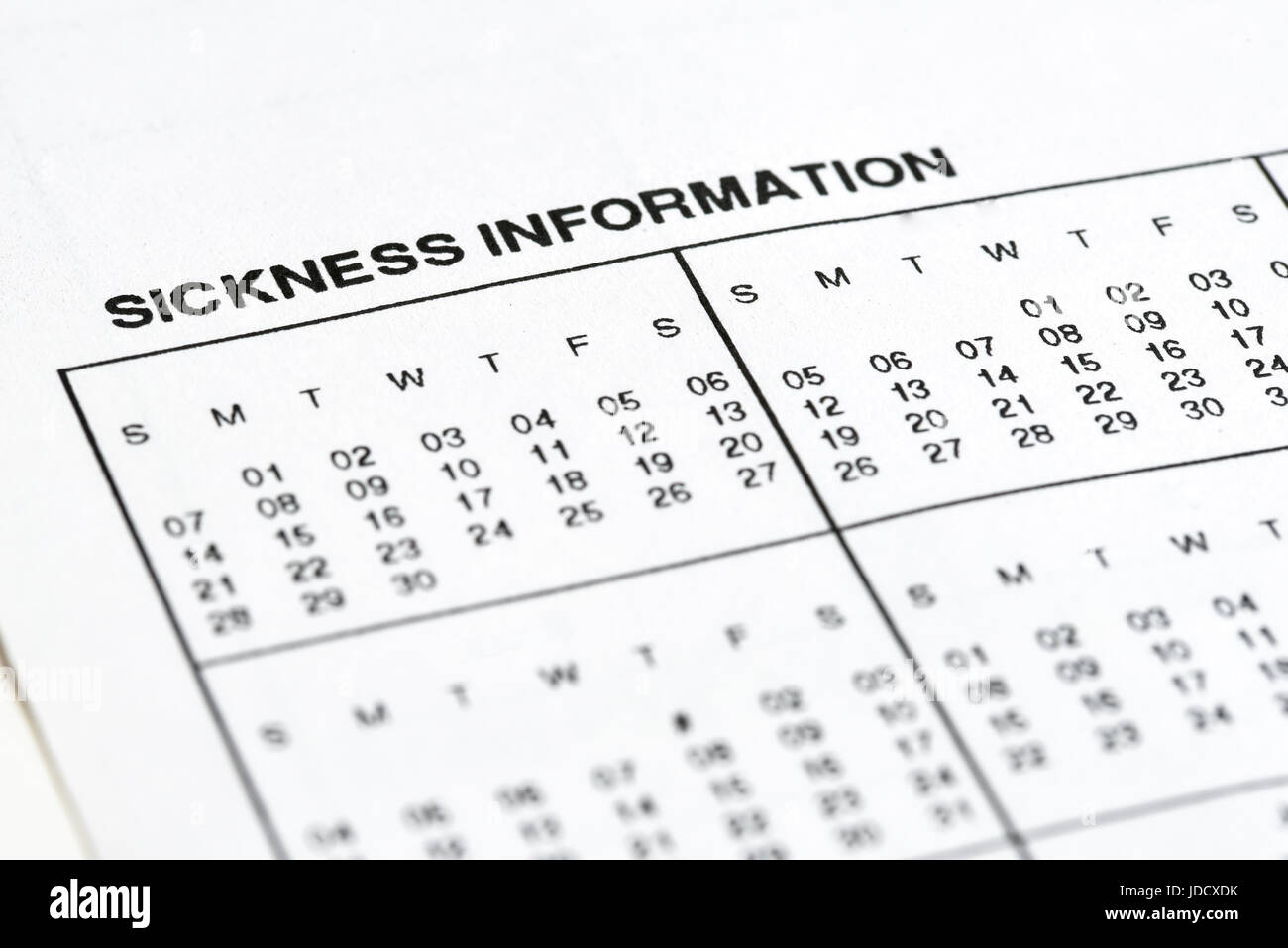 Sickness information form, paperwork and questionnaire for work ...