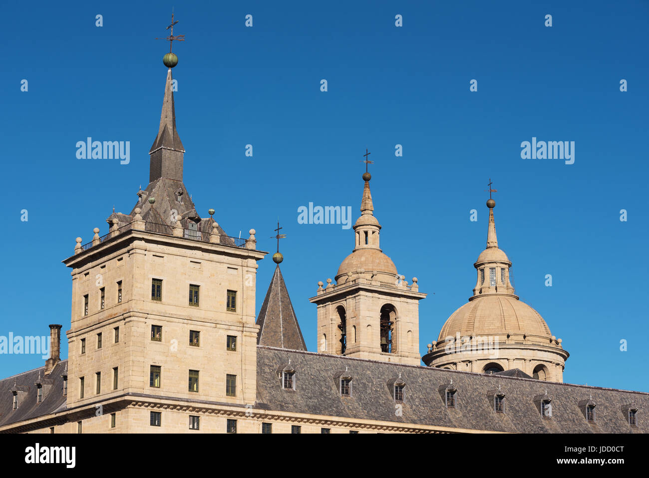 Detail of the facade of famous Monastery of El Escorial, Madrid, Spain ...