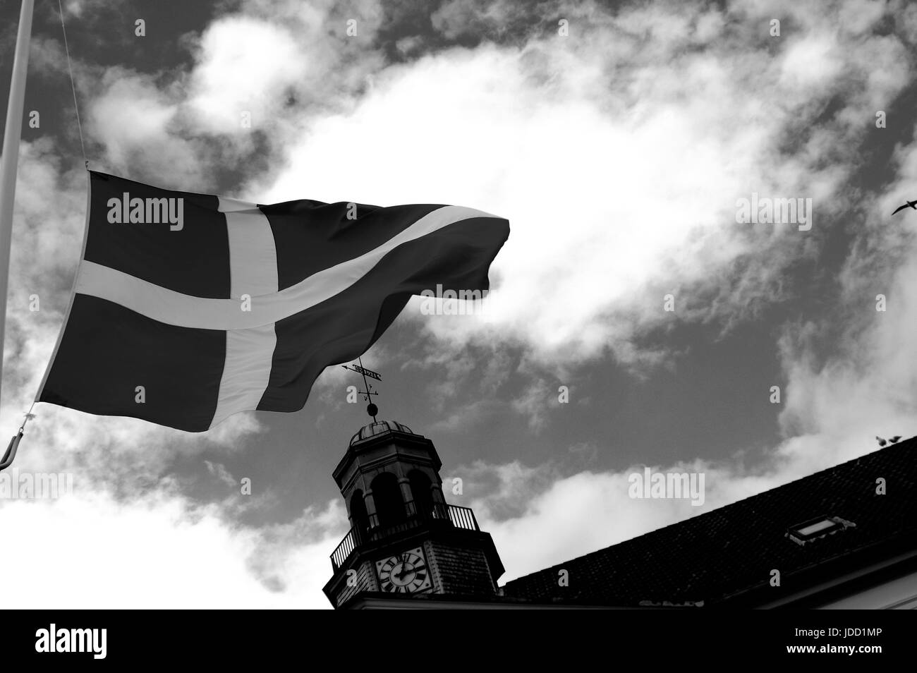Danish flag, Flag, Flag pole, Denmark Stock Photo - Alamy