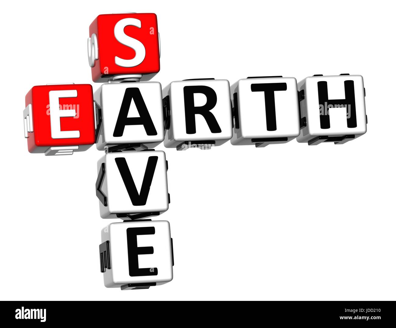 3D Save Earth Crossword on white background Stock Photo - Alamy