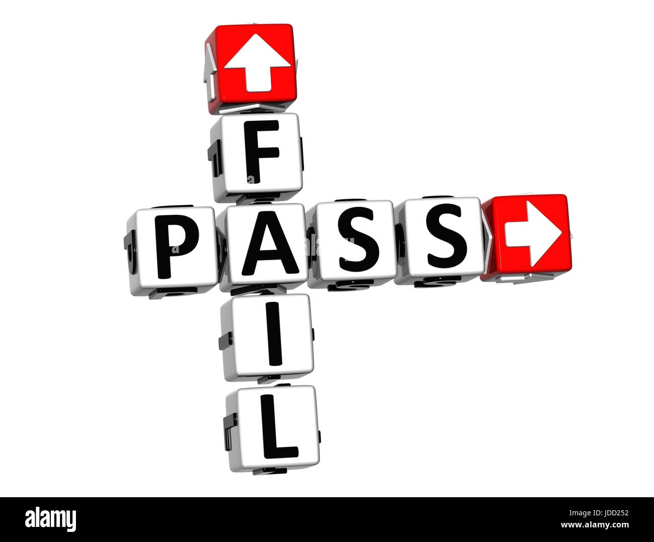 3D Fail Pass Crossword on white background Stock Photo - Alamy