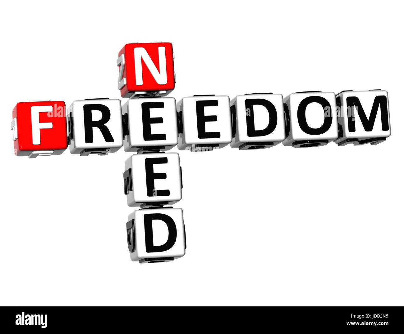 3D Need Freedom Crossword on white background Stock Photo - Alamy