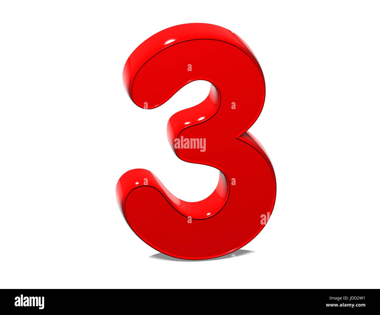 3D Set red number on white background Stock Photo - Alamy