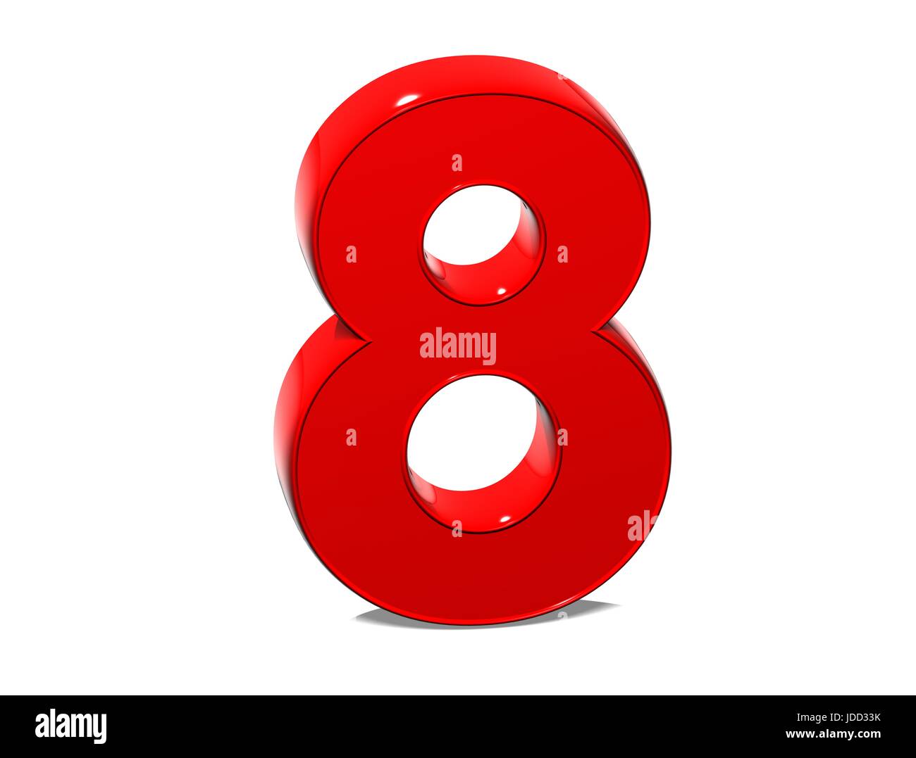3D Set red number on white background Stock Photo - Alamy