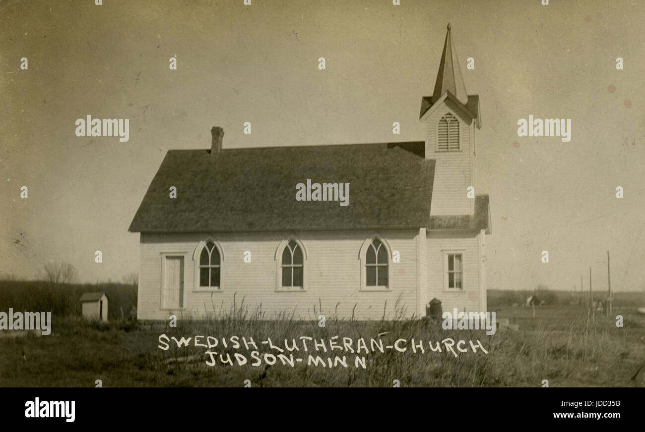 Antique c1910 photograph, the Swedish Lutheran Church in Judson ...