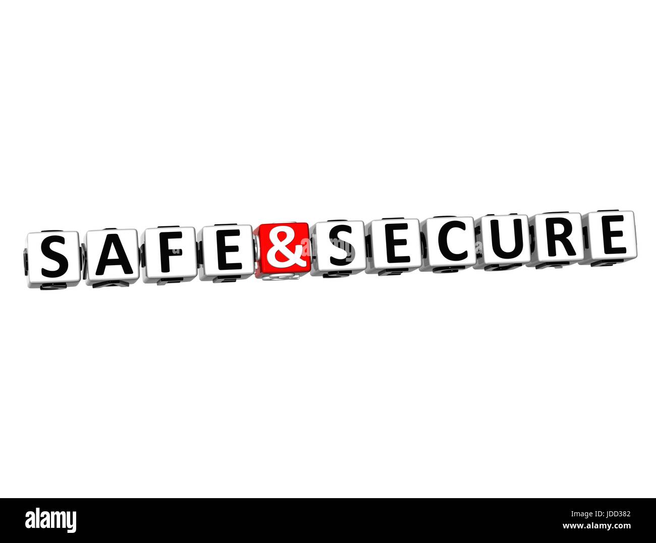 3D Word Safe and Secureon on white background Stock Photo - Alamy