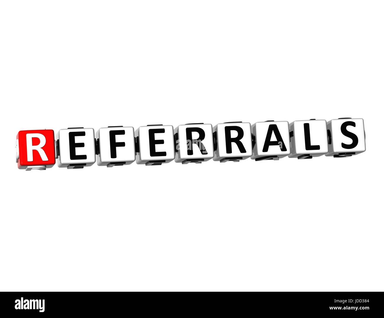 3D Word Referrals on white background Stock Photo - Alamy
