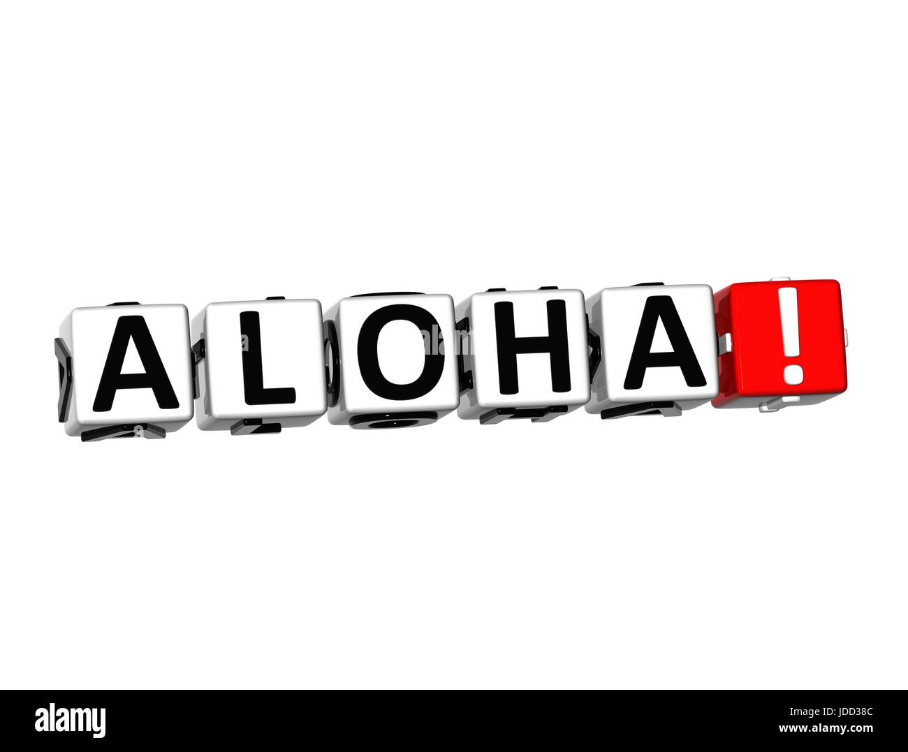 3D Word Aloha on white background Stock Photo - Alamy