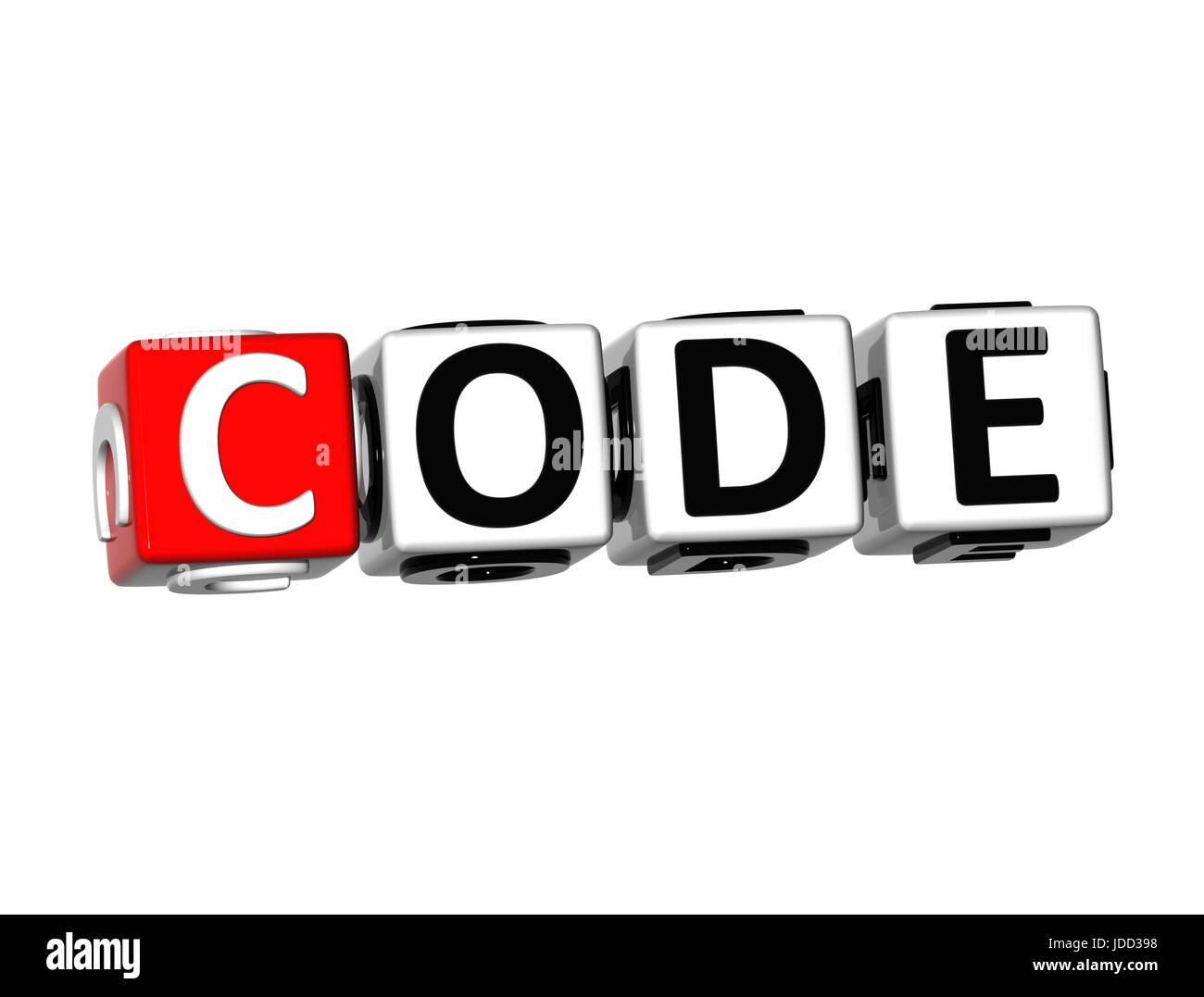 3D Word Code on white background Stock Photo - Alamy