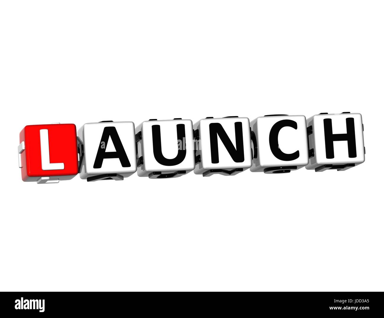 3D Word Launch on white background Stock Photo - Alamy